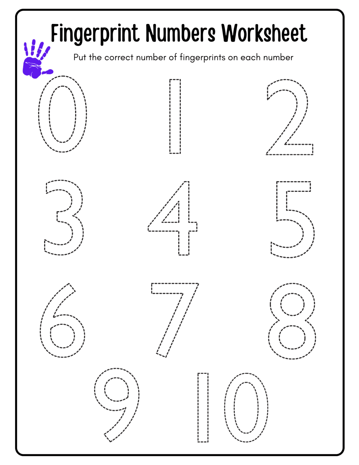 Fingerprint Counting Worksheets Activities - Free Printables