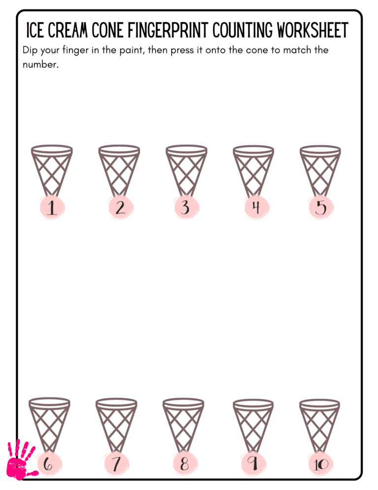 Fingerprint Counting Worksheets Activities - Free Printables